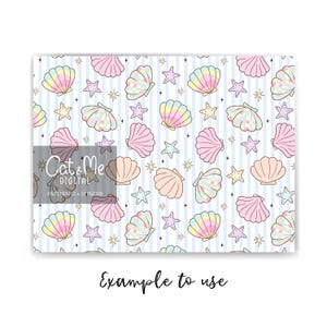 Preppy Seashells Blue Stripe Seamless Summer Seamless Girly Summer ...