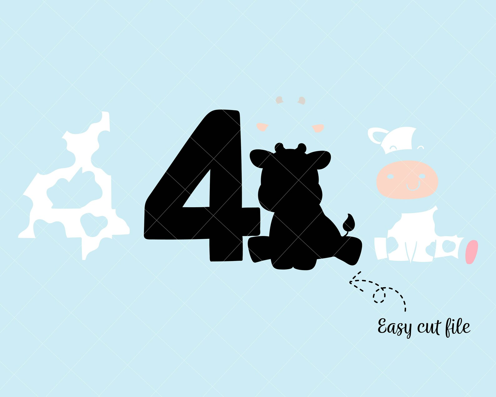 Baby Cow Birthday Svg 4th Birthday Svg Birthday Boy Girl Kid Cow Svg ...