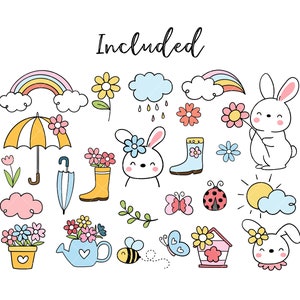 Doodle Spring Clipart Spring Clipart Spring Png Easter Clipart Bunny ...