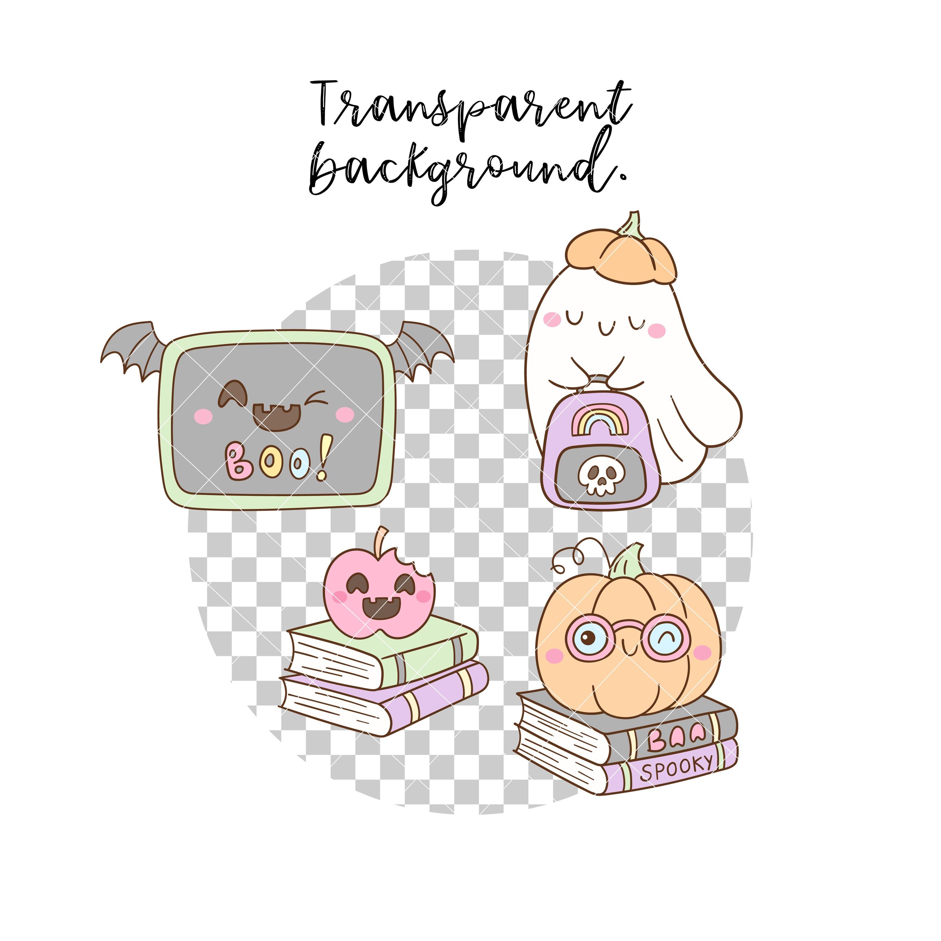 Spooky School Clipart Pastel Back to School Png School Halloween Png ...