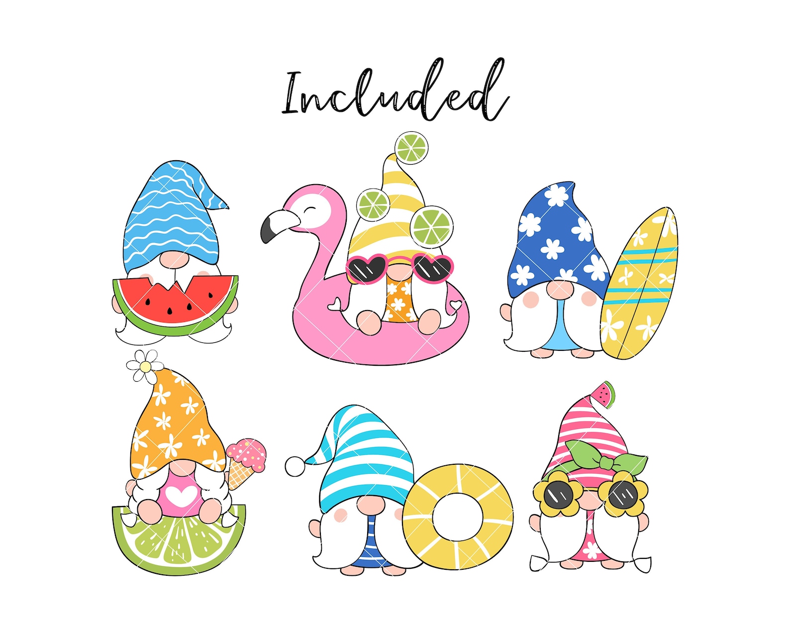 Summer Gnome Clipart Gnome Watermelon Png Beach Gnomes Clipart Summer ...