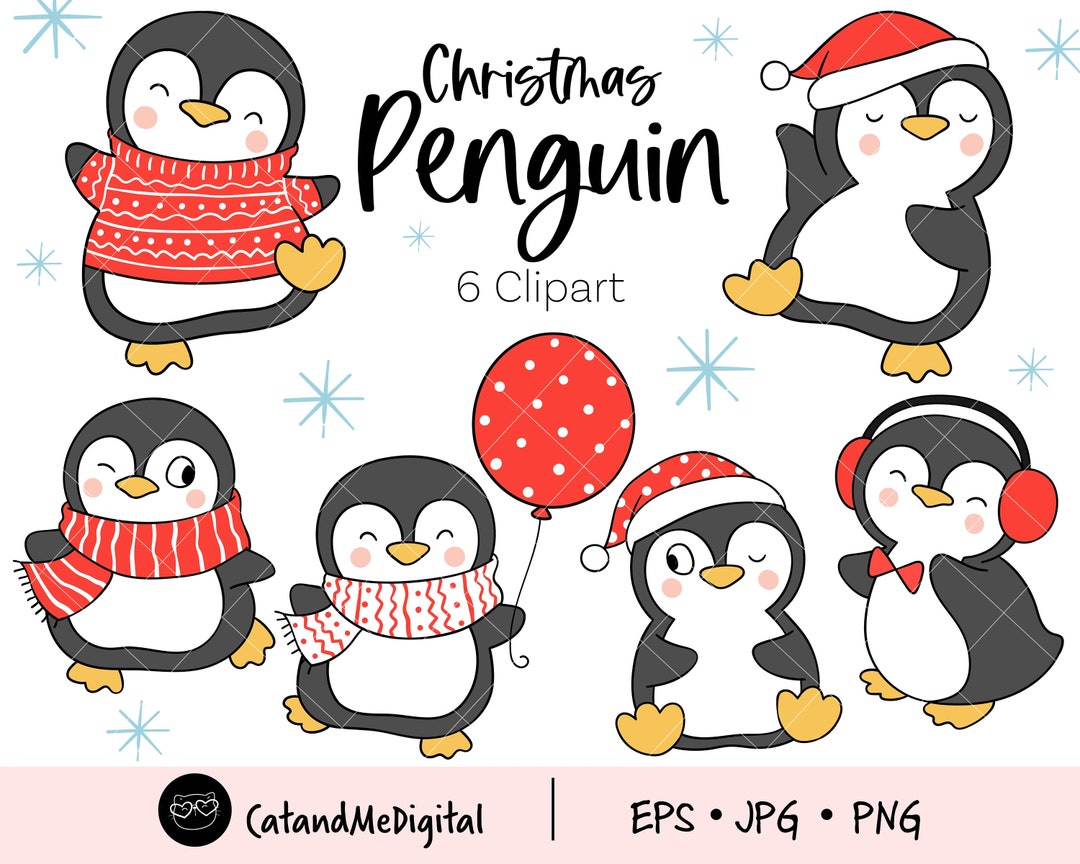 Penguin Clipart Christmas Clipart Bird Clipart Arctic Animal Png Winter ...