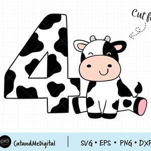 Baby Cow Birthday Svg 4th Birthday Svg Birthday Boy Girl Kid Cow Svg ...