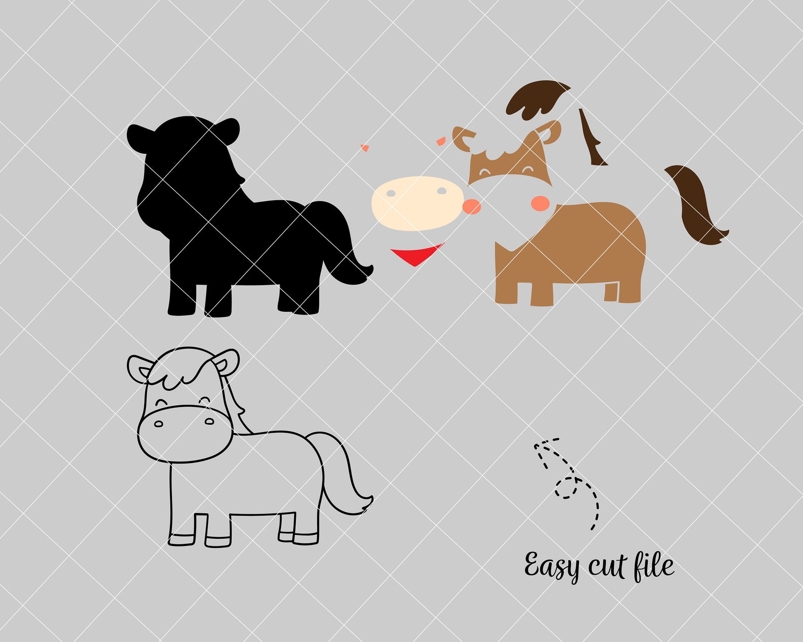 Baby Horse Svg Horse Clipart Animal Farm Svg Kids Shirt Svg - Etsy