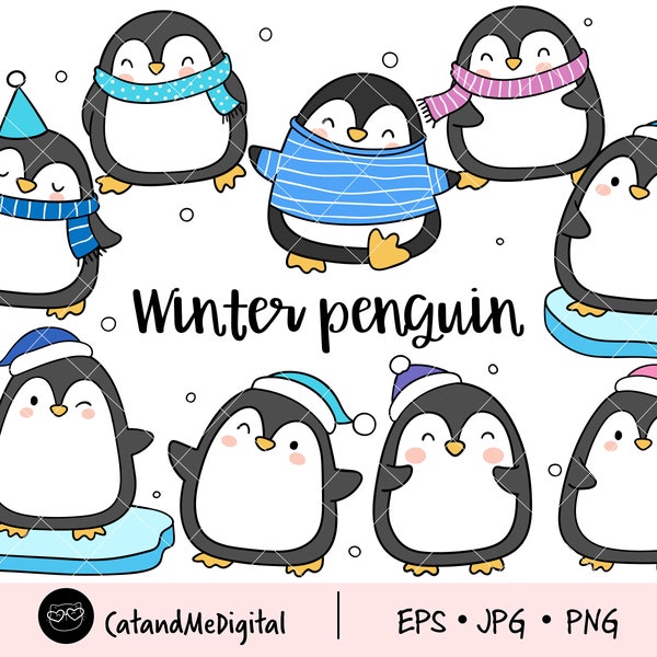 Penguin Clipart - Etsy