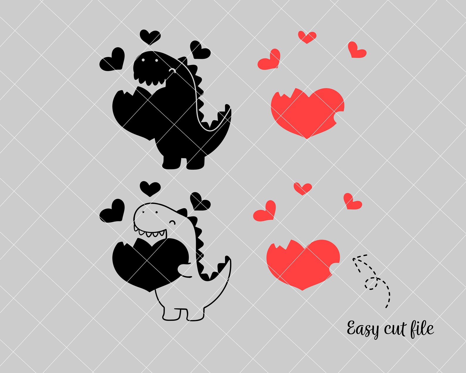 Dinosaur Valentine Svg Love Bites Svg Boy Valentine Svg Heart | Etsy