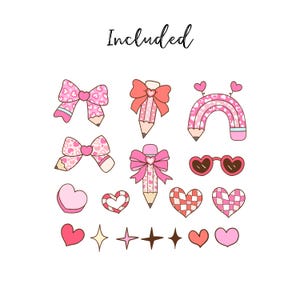 Valentine Pencils Clipart Coquette Teacher Png Pencil Bow Png ...