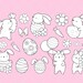 Bunny Easter Digital Stamps Bunny Stamps Easter Bunny Clipart Eggs ...