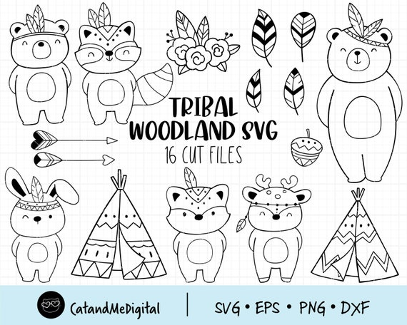 Tribal Woodland Animals Stencils