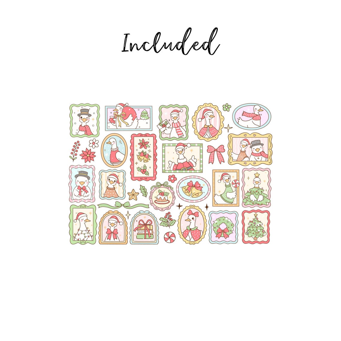 Christmas Goose Frames Clipart Silly Goose Clipart Winter Goose Png ...
