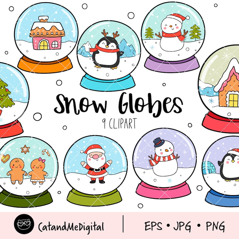 Snow Globes Clipart - Etsy