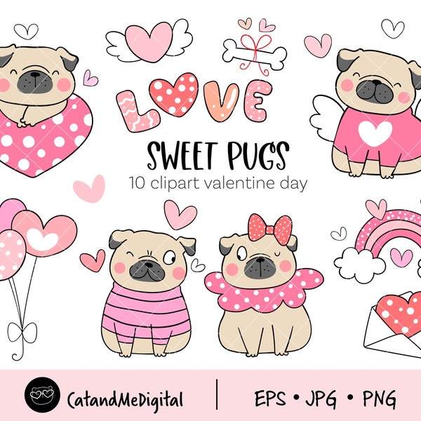 Pug Valentine - Etsy