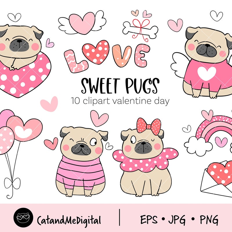 Pug Illustration - Etsy