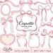 Coquette Pink Bows Clipart Bow and Frame Clipart Vintage Ribbon Clipart ...