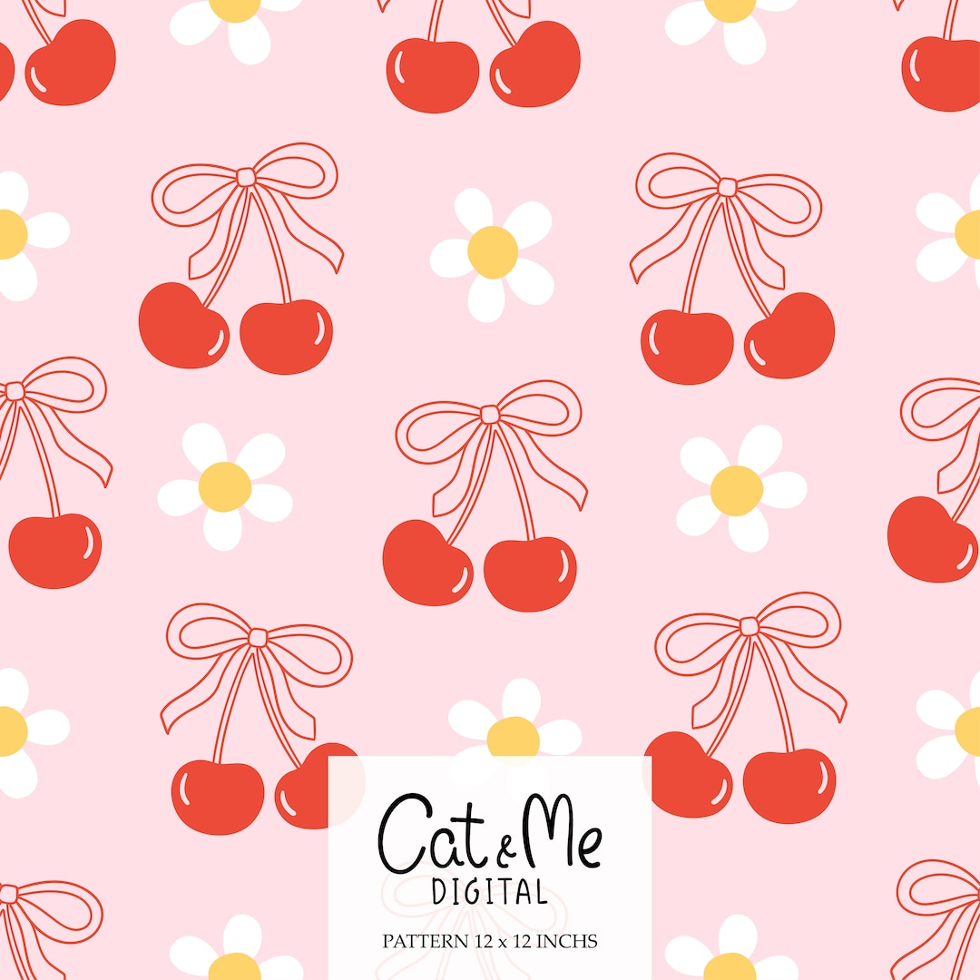 Cherry Seamless Pattern Cherry Retro Pattern Fruit Repeat Pattern ...