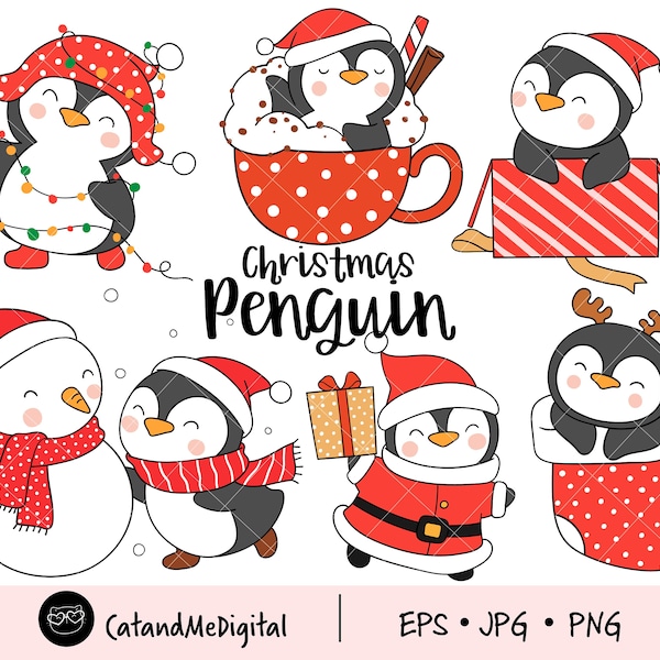 Penguin Clipart - Etsy