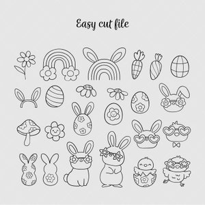 Doodle Groovy Easter Svg Retro Easter Svg Animal Easter Svg Spring Svg ...