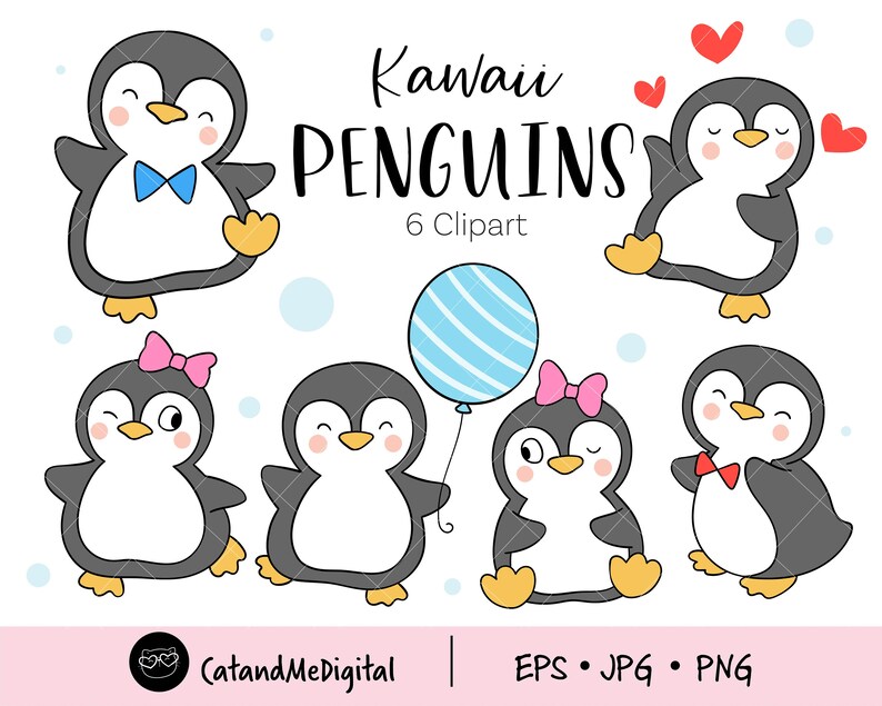 Cute penguin clipart Penguins digital clipart Arctic animal | Etsy