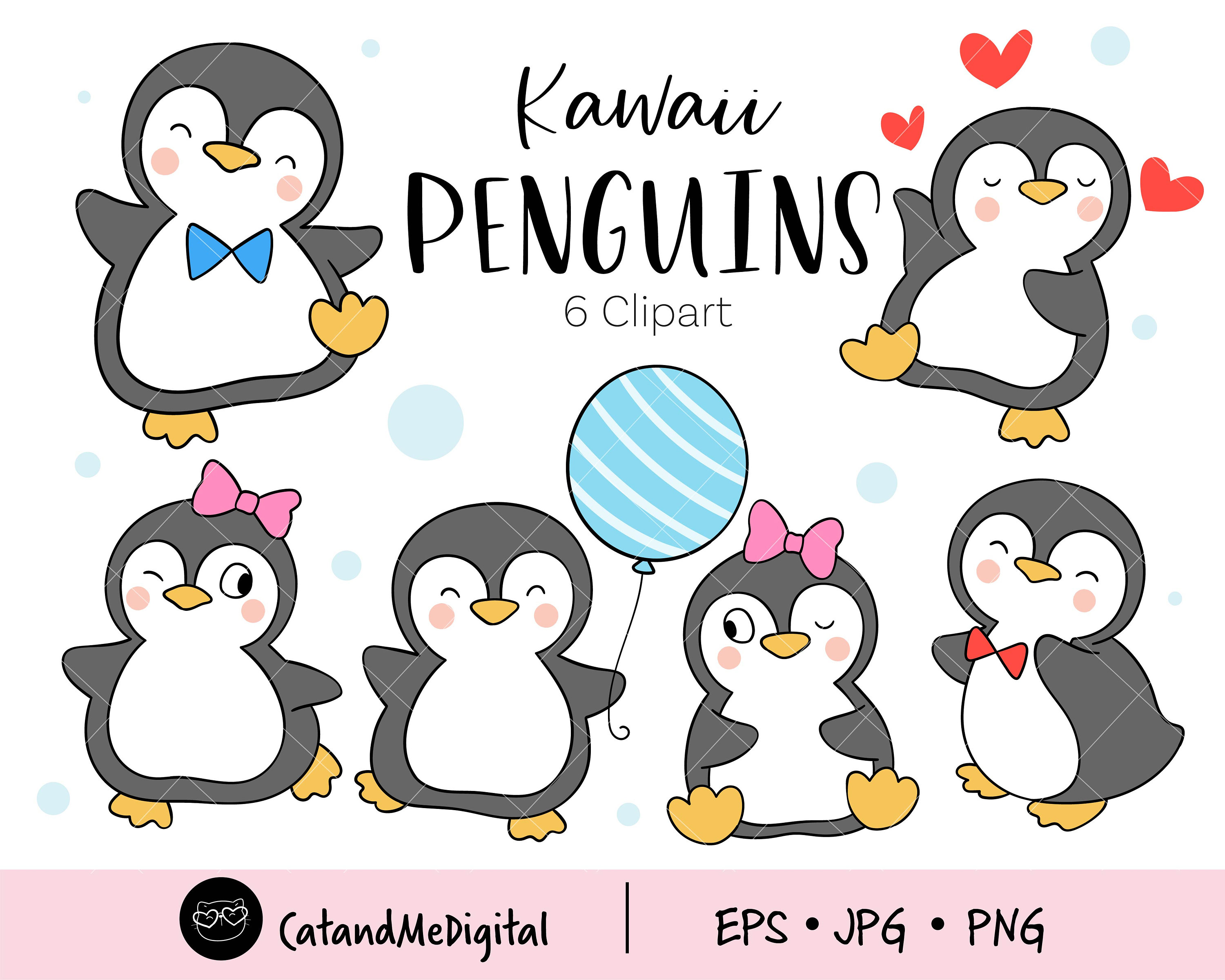Cute Penguin Clipart Penguins Digital Clipart Arctic Animal - Etsy