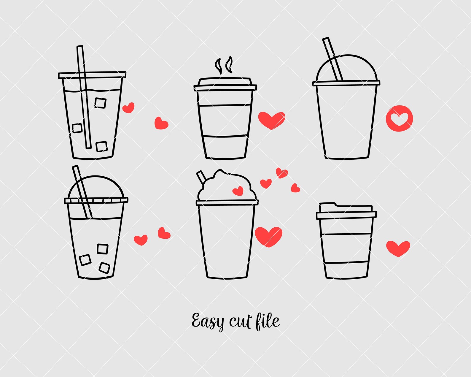 Coffee Cups Svg Bundle Coffee Svg Hot Iced Coffee Svg Coffee - Etsy