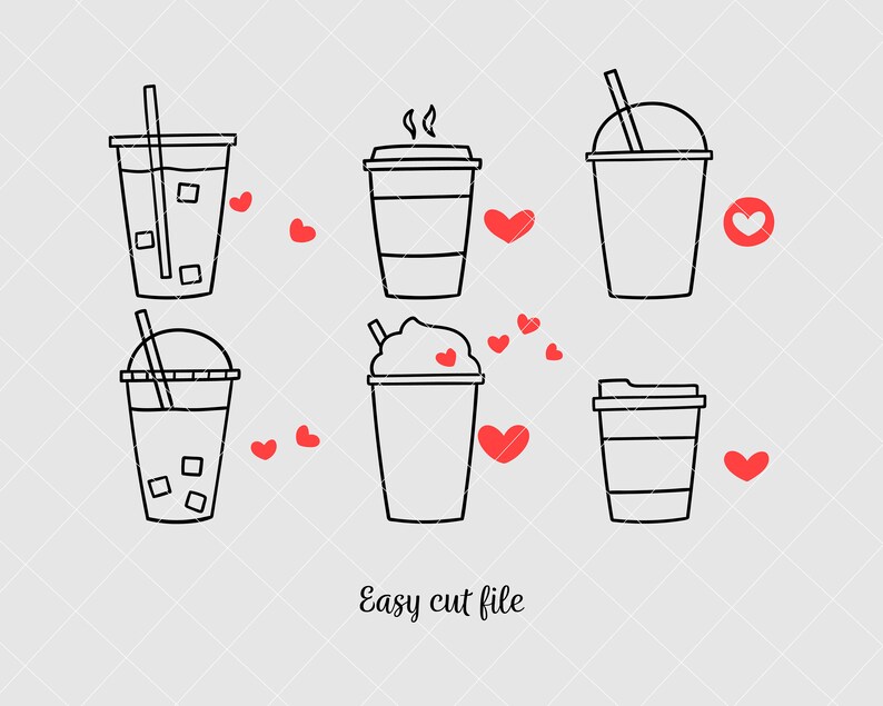 Coffee Cups Svg Bundle Coffee Svg Hot Iced Coffee Svg Coffee - Etsy