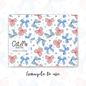Fourth of July Coquette Pattern Patriotic Bow Seamless Coquette Bows ...