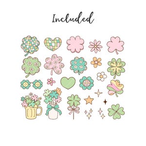 Groovy Retro Shamrock Clipart Retro Clover Png Disco Shamrock St ...