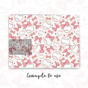 Checkered Coquette Baseball Pattern Baseball Mom Seamless Pink Bow ...