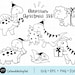 Dinosaur Christmas Svg Outline Dinosaur Svg Santa T-rex Svg Christmas ...