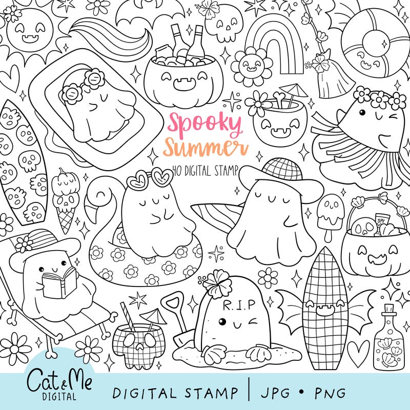 Summerween Coloring Pages - Etsy