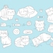 Funny Cats Digital Stamp Outline Coloring Cat Png Kitten Clipart ...