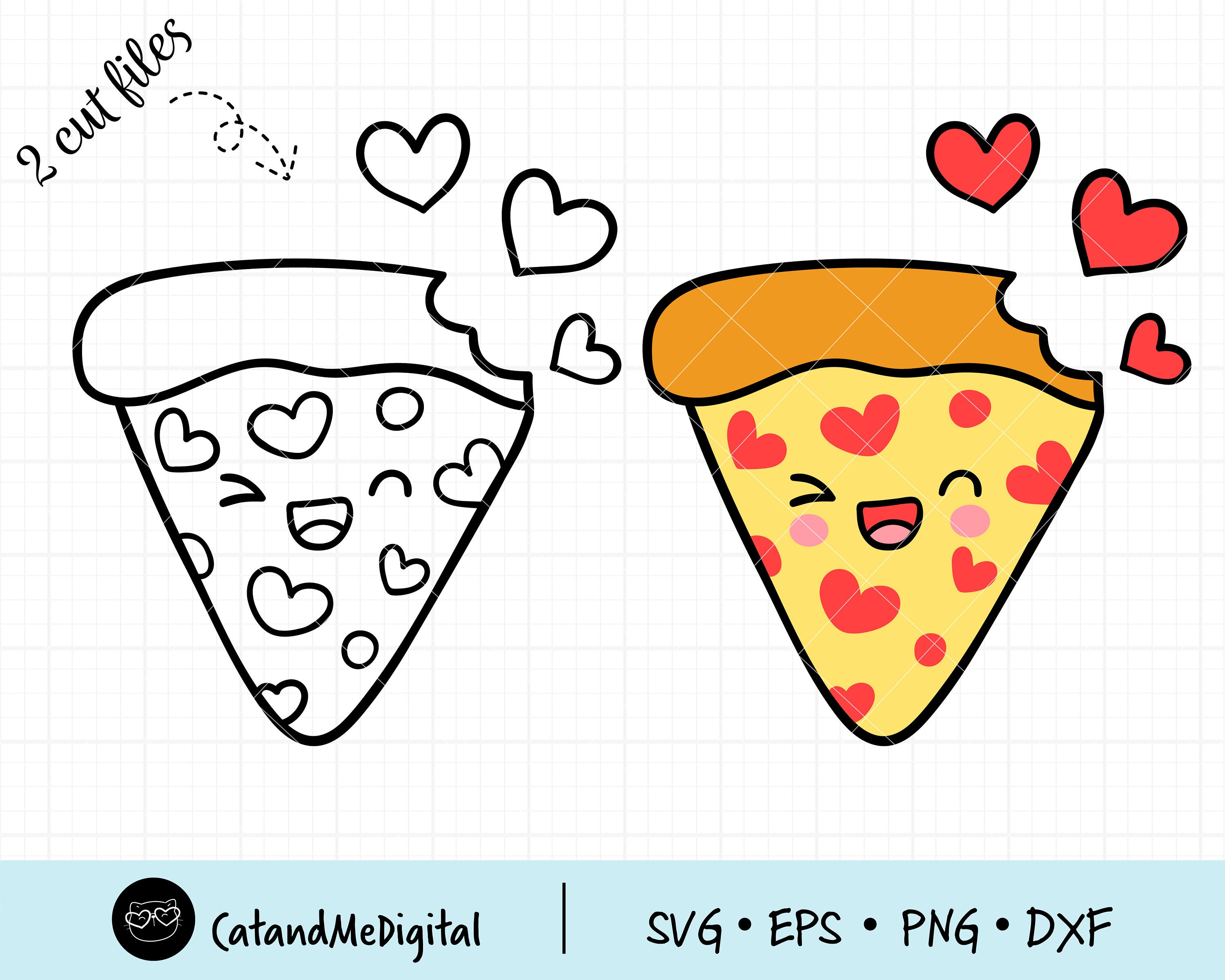 Pizza Valentine Svg Love Bites Svg Pizza With Heart Svg | Etsy
