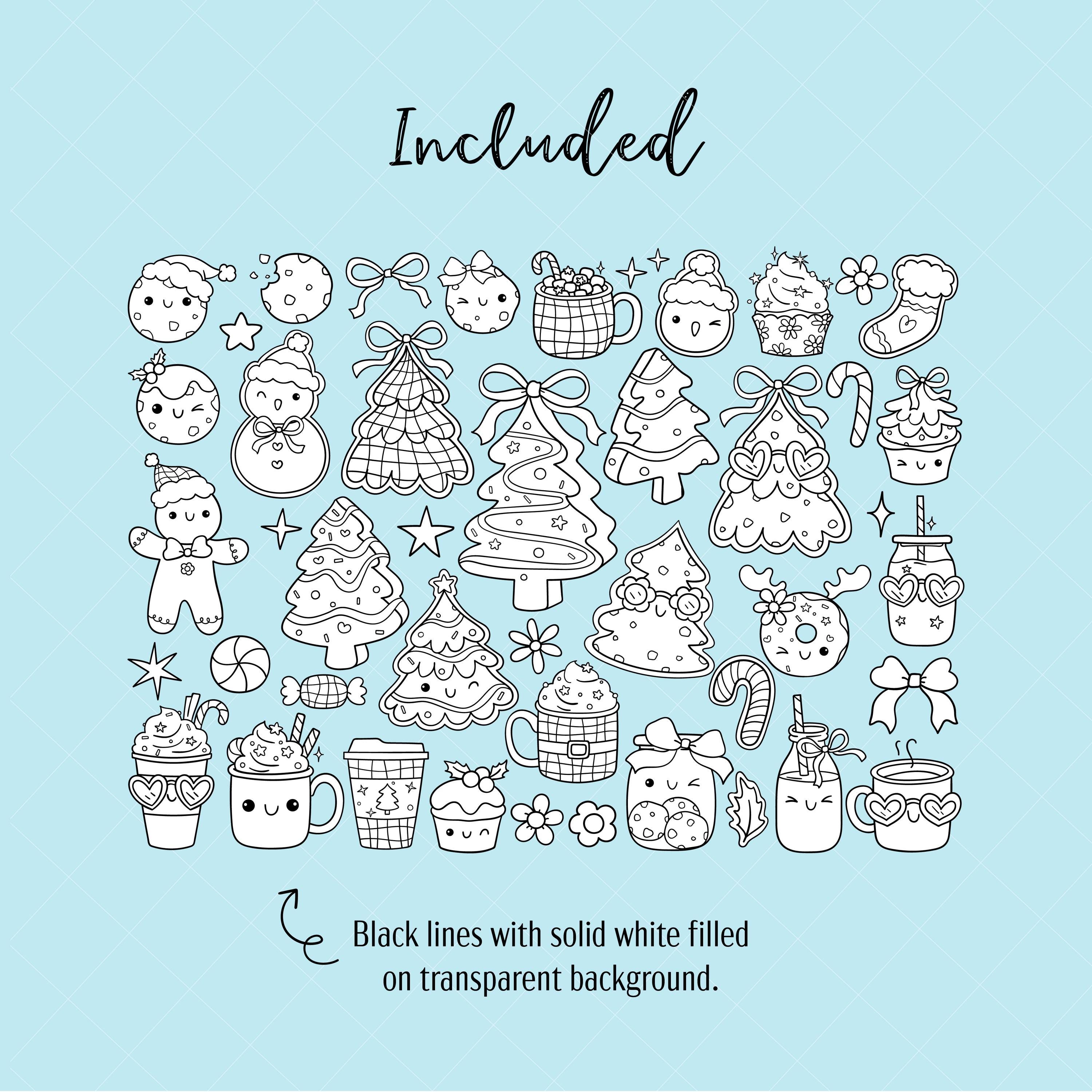Groovy Christmas Treats Digital Stamp Coquette Christmas Coloring ...