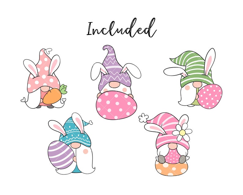 Easter Bunny Gnome Clipart Easter Clipart Spring Gnome Nordic - Etsy