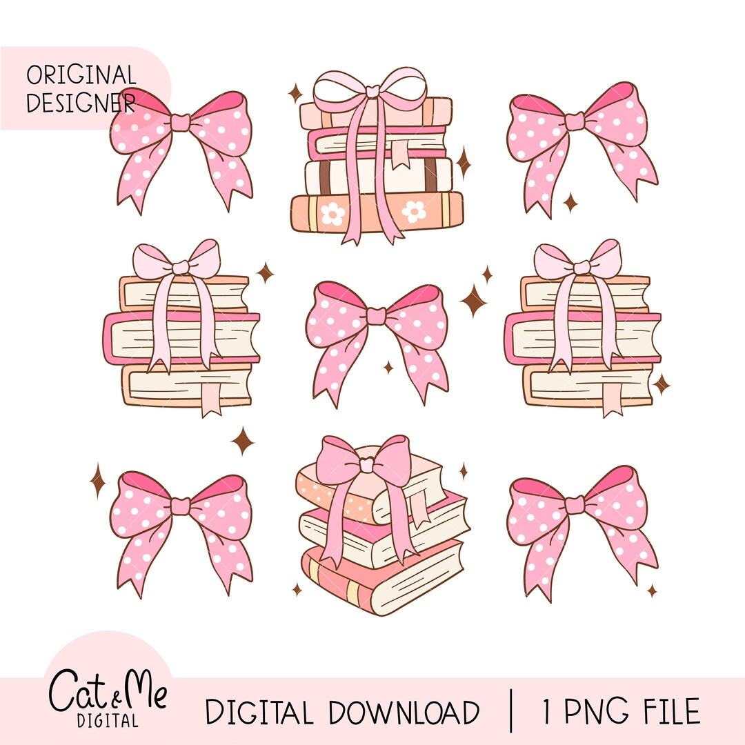 Coquette Books Png Booklover Shirt Pink Bow Png Victorian Vintage Books ...