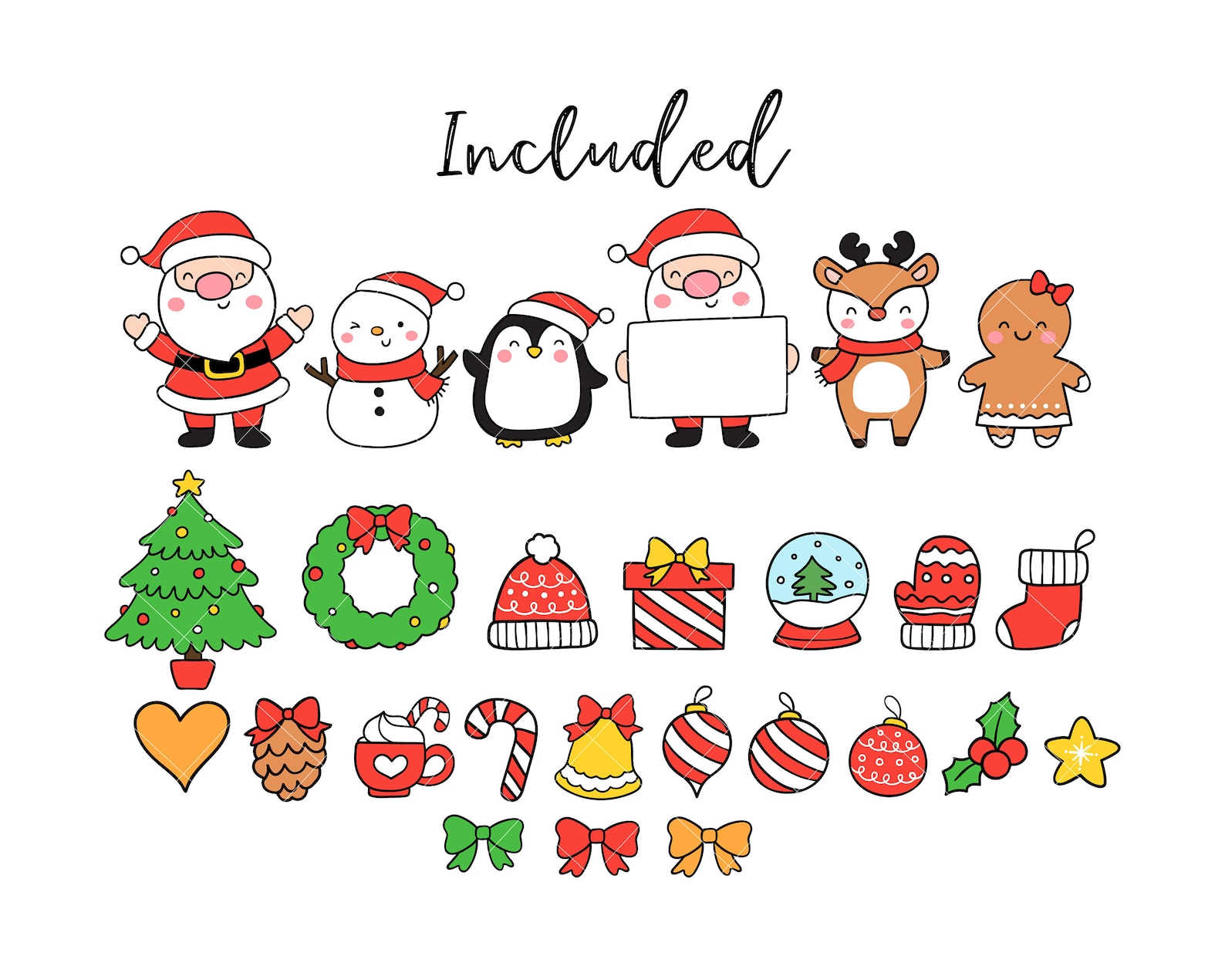 Cute Christmas Clipart Winter Clipart Holiday Clipart - Etsy