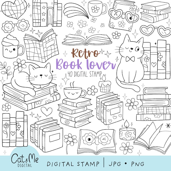 Stack of Books Stamp - Etsy