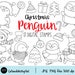 Christmas Penguin Digital Stamp Christmas Clipart Penguin Illustration ...