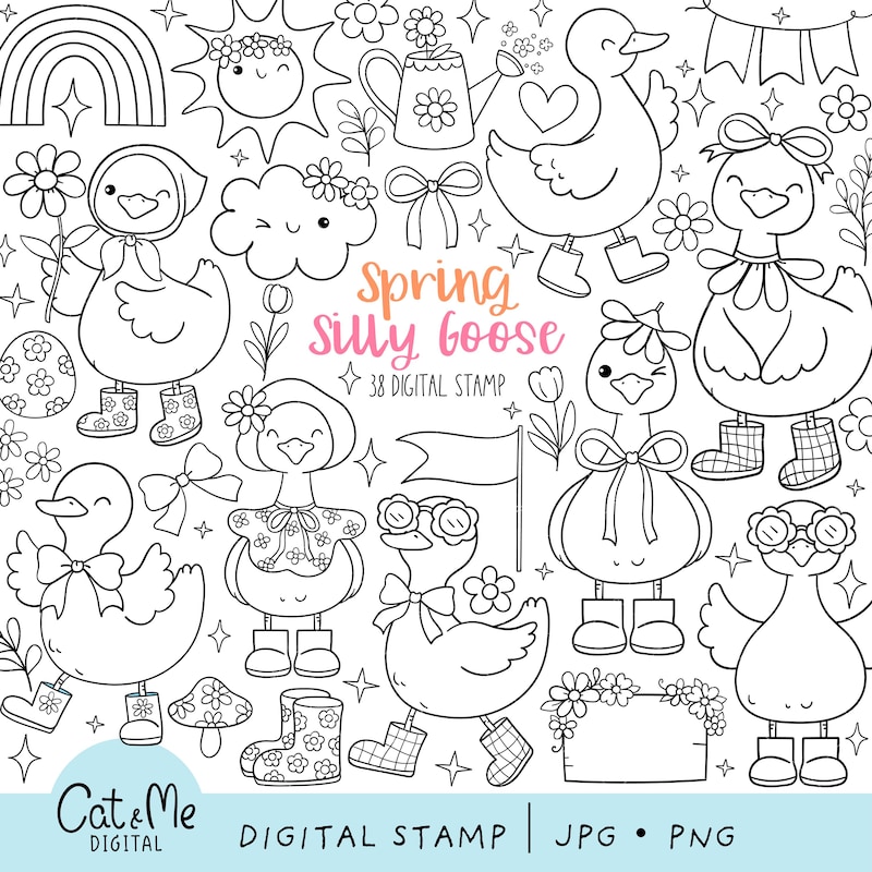 Goose Doodle Clipart - Etsy UK