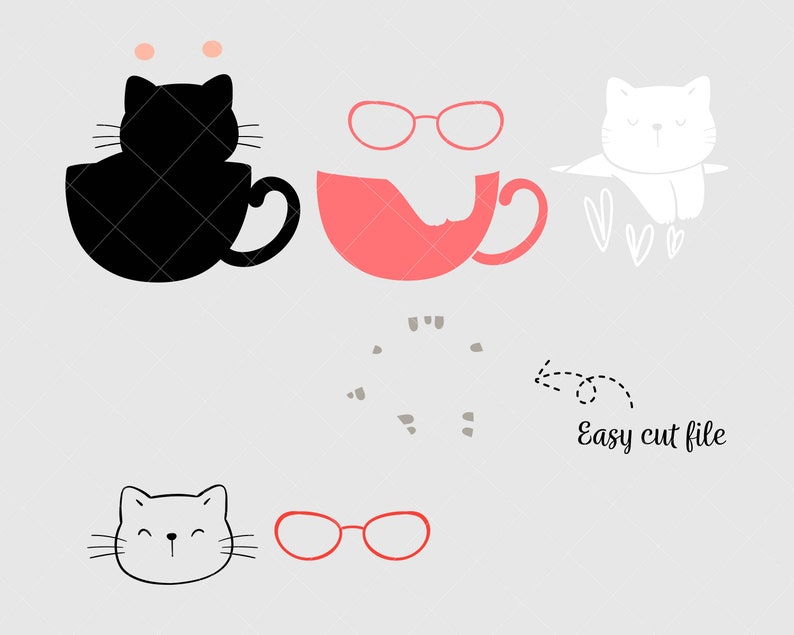 Cute Cat Valentine Svg Valentine Cat Svg Valentine Clipart Cat - Etsy