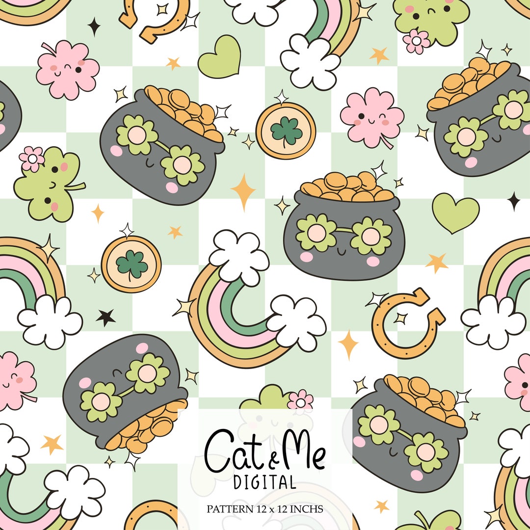 St Patrick Day Checkerboard Pattern Patricks Repeat Pattern Groovy ...