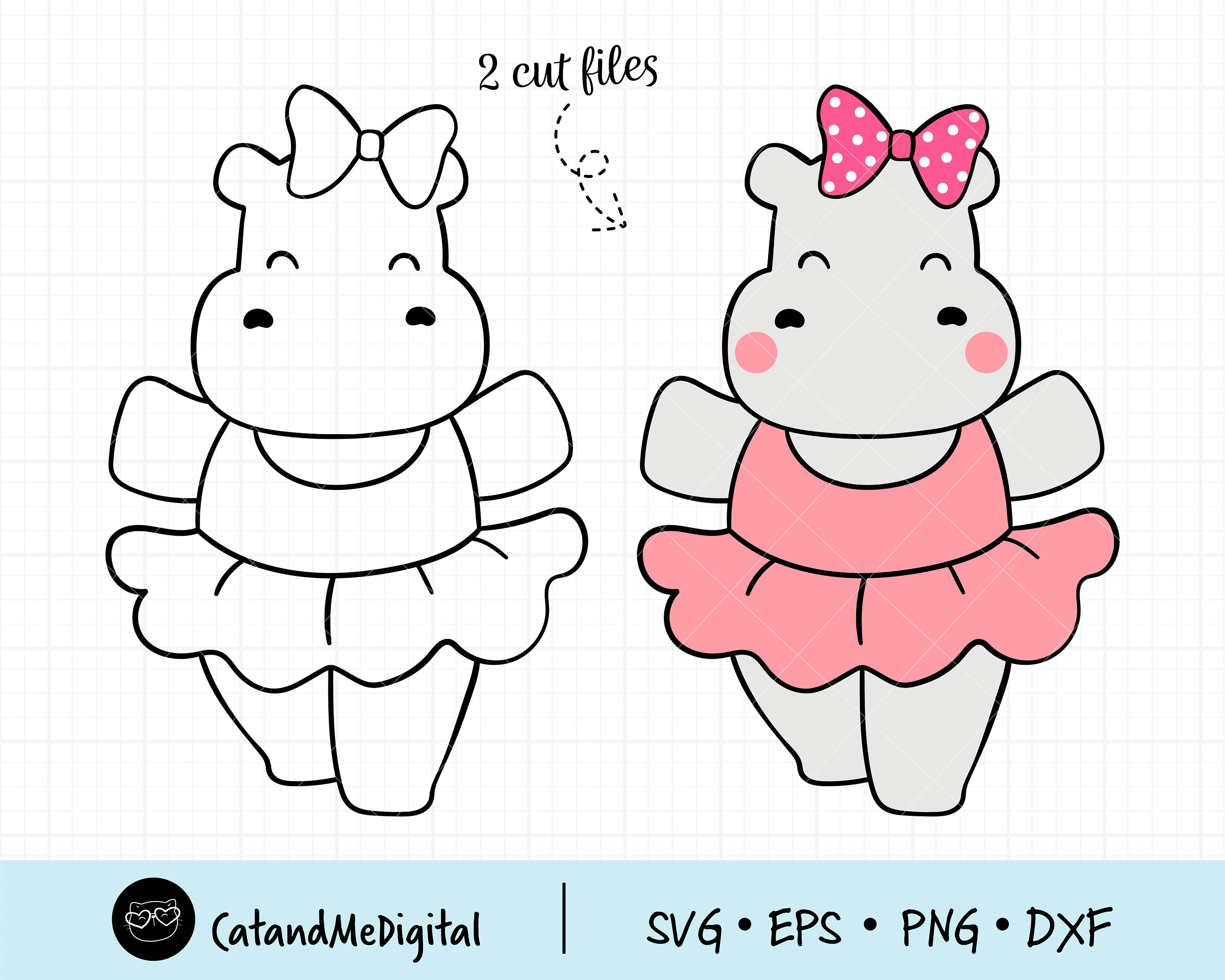 Dancing Hippo Clipart Black And White