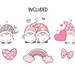 Sweet Gnome Valentine Clipart Valentine Clipart Gnome Clipart - Etsy