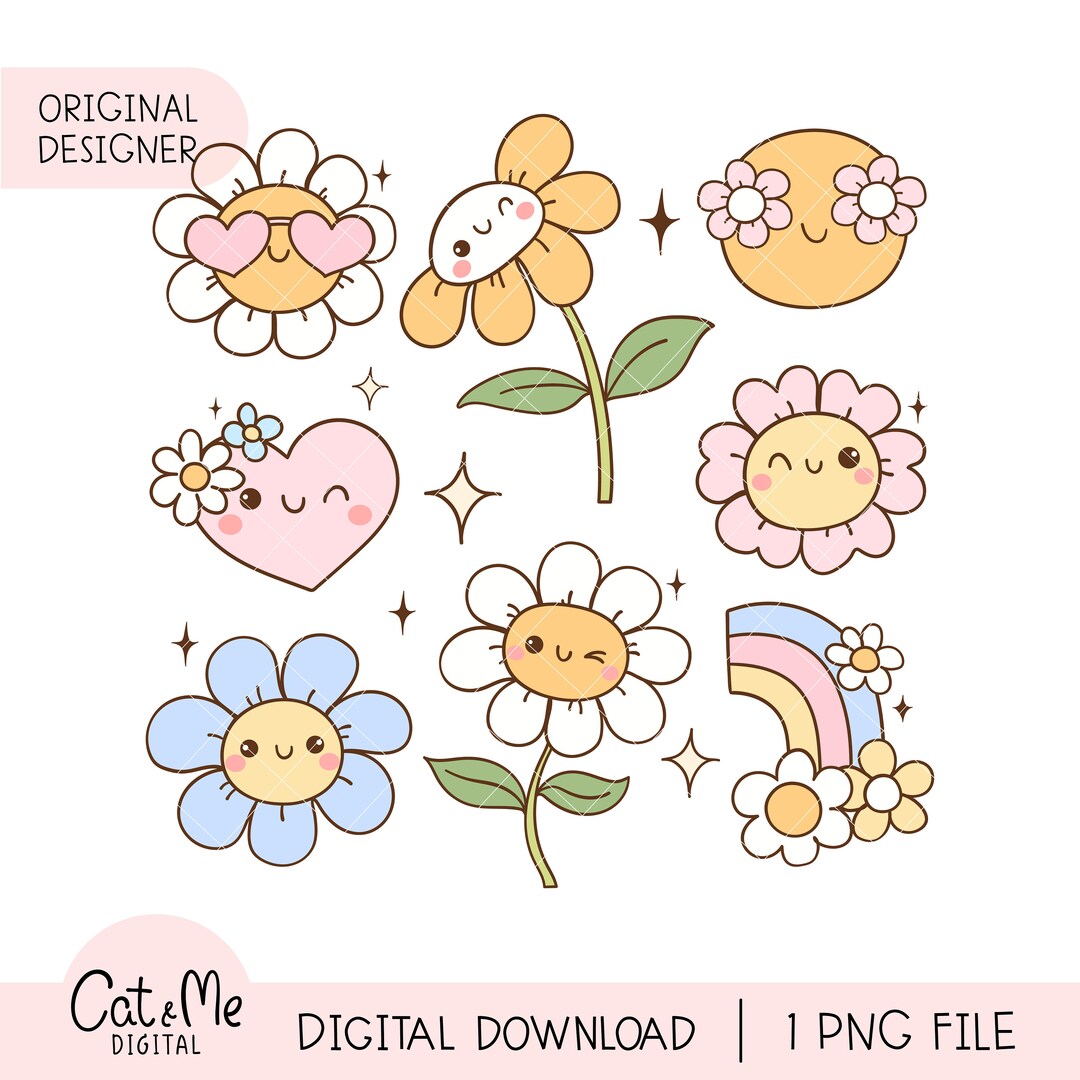 Groovy Flower Power Png Retro Flower Shirt Hippie Florals Png Positive ...