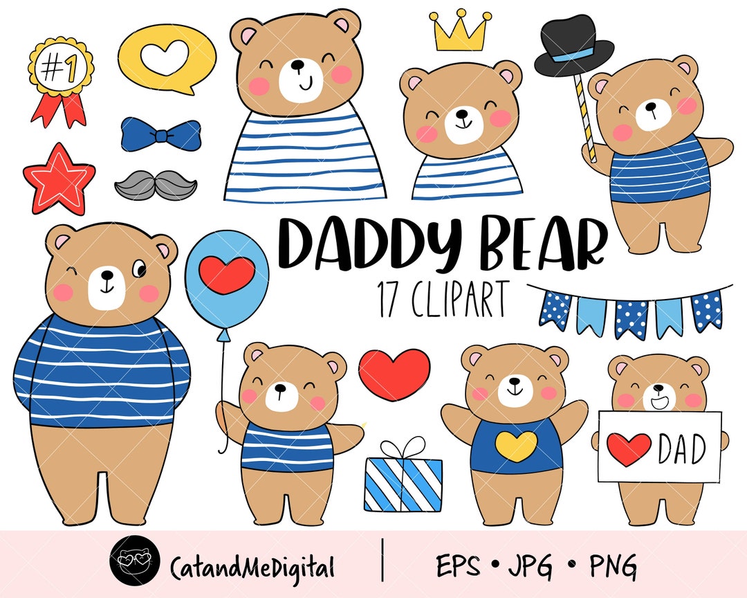 Daddy Bear Clip Art Father Day Clipart Bear Family Clipart Dad Clipart ...