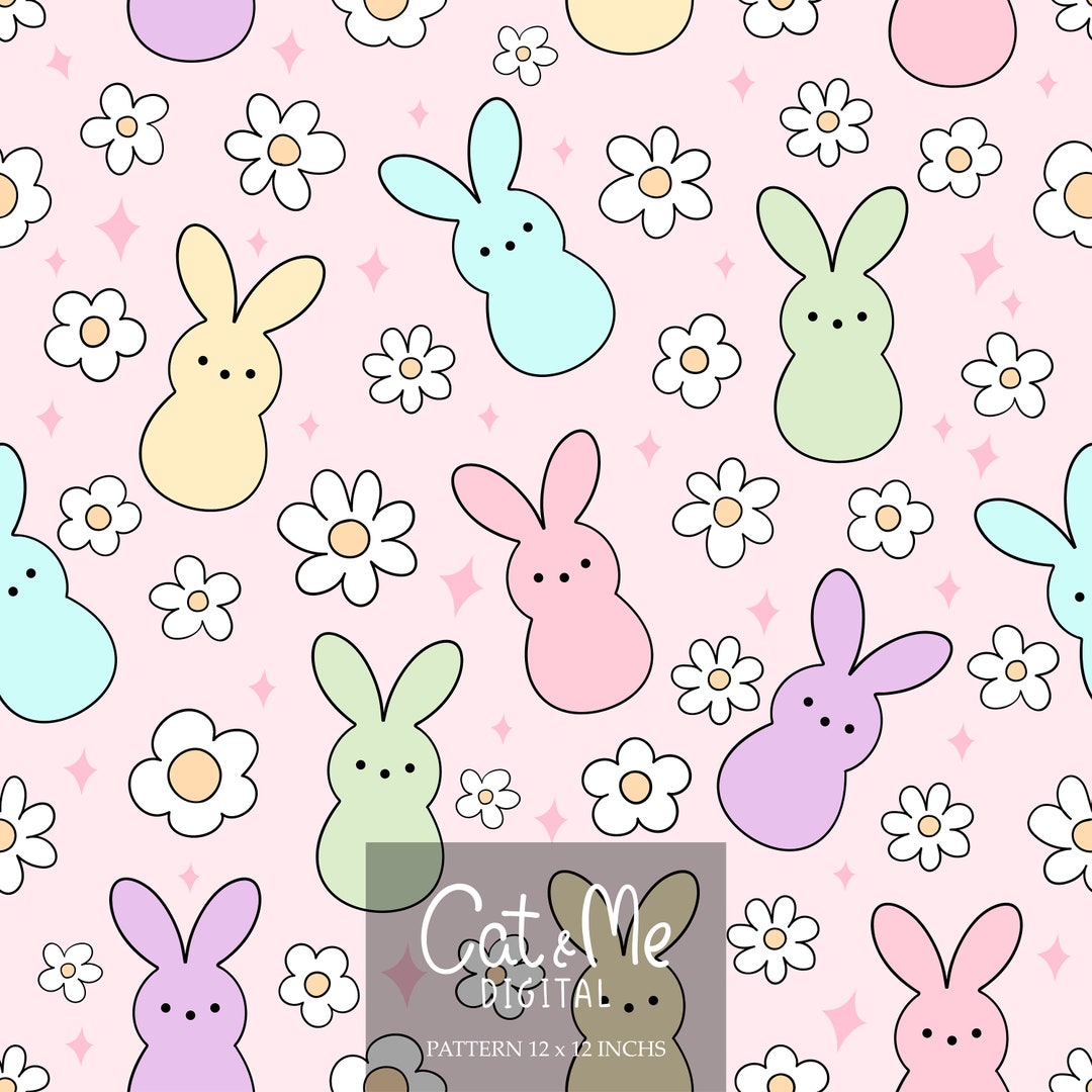 Easter Candy Seamless Pattern Bunny Flower Seamless Easter Candy ...