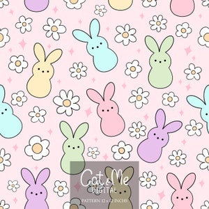 Easter Candy Seamless Pattern Bunny Flower Seamless Easter Candy Repeating Pattern Fabric ...
