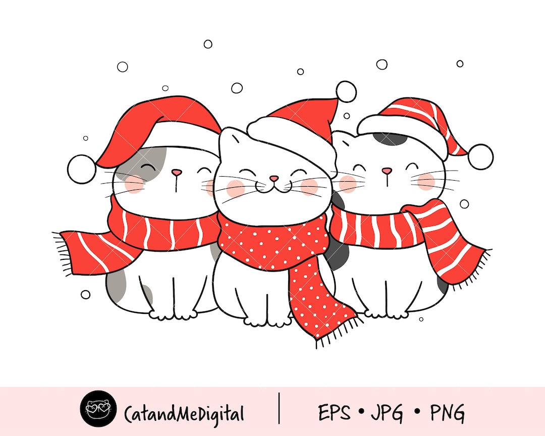 Christmas Cat Clipart Cat Clipart Christmas Png Winter Clipart ...