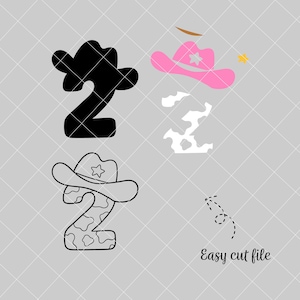 Cowgirl Number Two Svg Cow Two Svg Farm Animal Clipart Kid Cow Svg 2nd ...