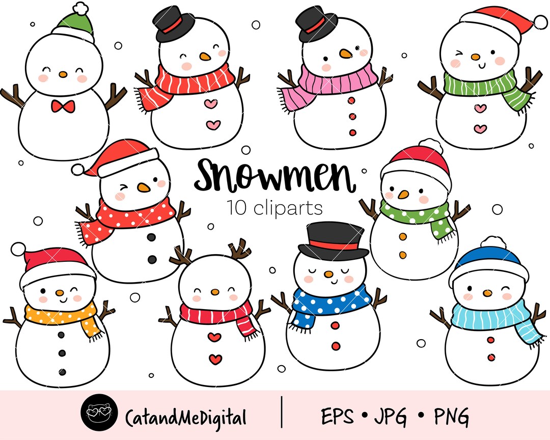Snowmen Clipart Christmas Clipart Winter Clipart Holiday Clipart Winter ...